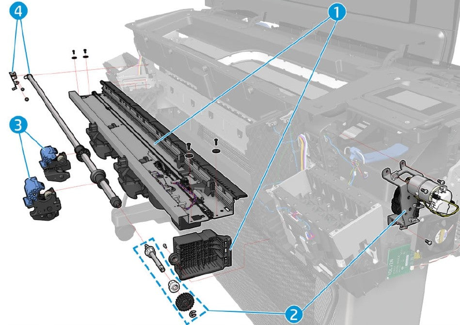 V-Trimmer Structure assembly Service Kit for the HP DesignJet Z6, Z9 ...