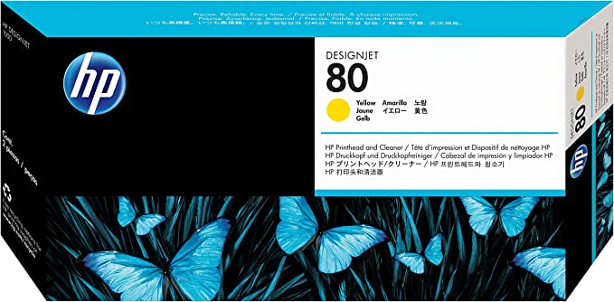 No. 80 Yellow printhead and printhead cleaner bundle (C4823A) - Wide ...