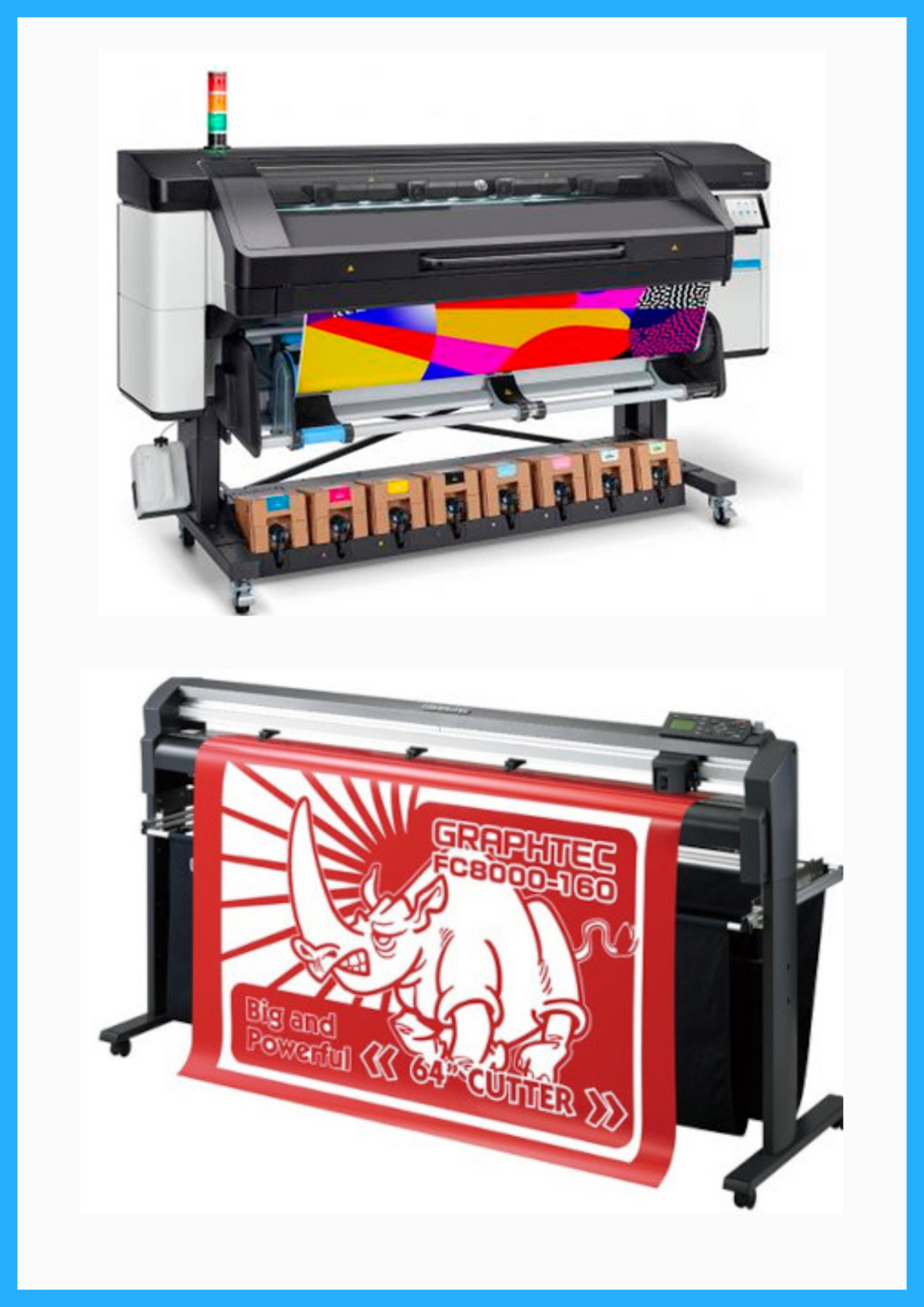 BUNDLE - HP Latex 800 64" Wide Format Printer + 64" Graphtec FC8000-16 ...