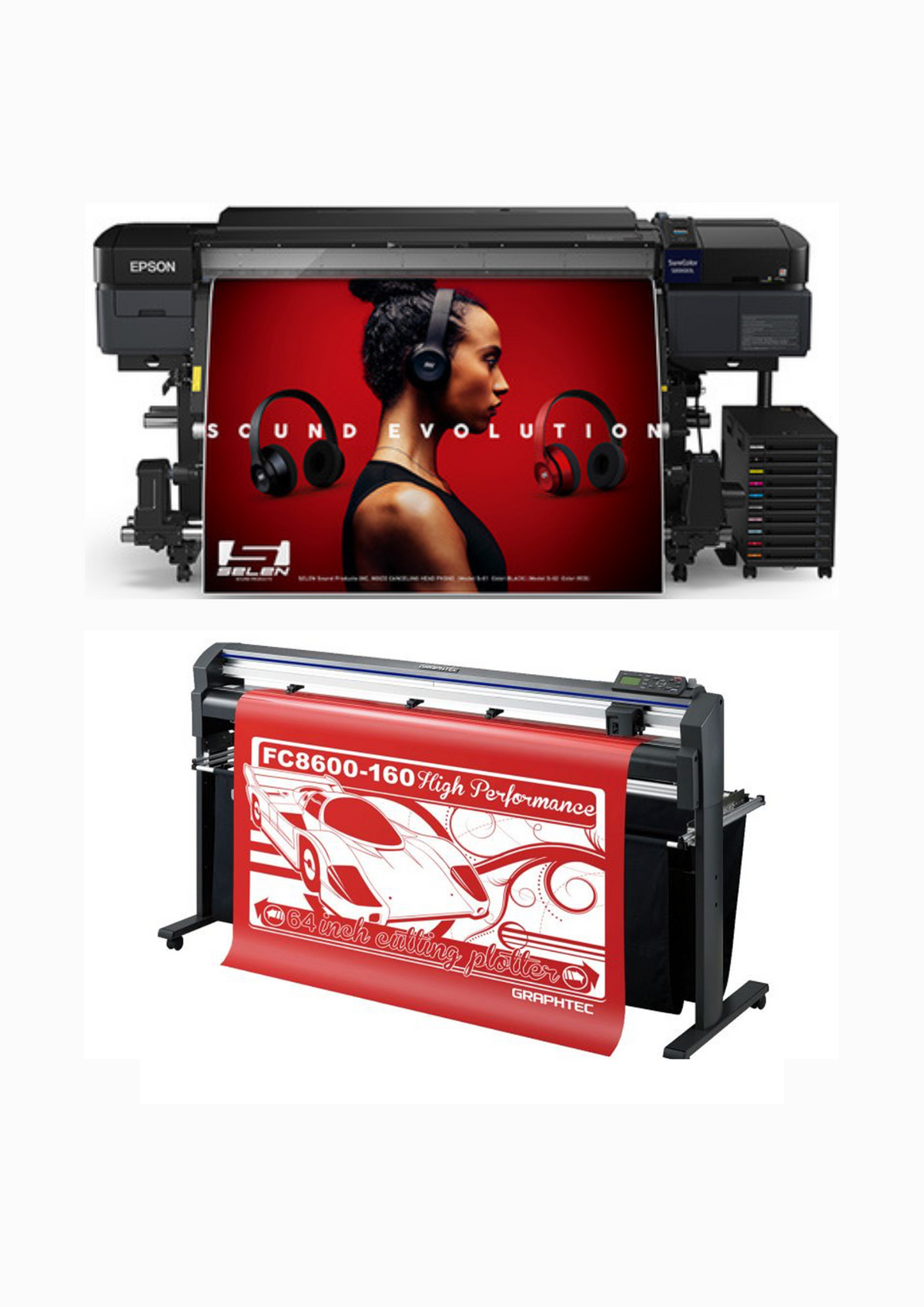 BUNDLE - Epson SureColor S80600L 64" Solvent Printer + 64" Graphtec FC8600-160 Vinyl Cutting ...