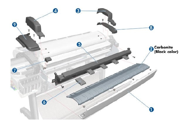 Scanner Bumper Assy (w/ Wrench and Allen Key) for the HP DesignJet T23 ...