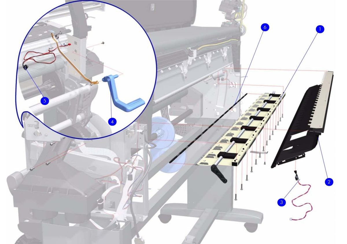 Complete pinchwheel assembly - For HP Designjet Z6100 42-inch plotters ...